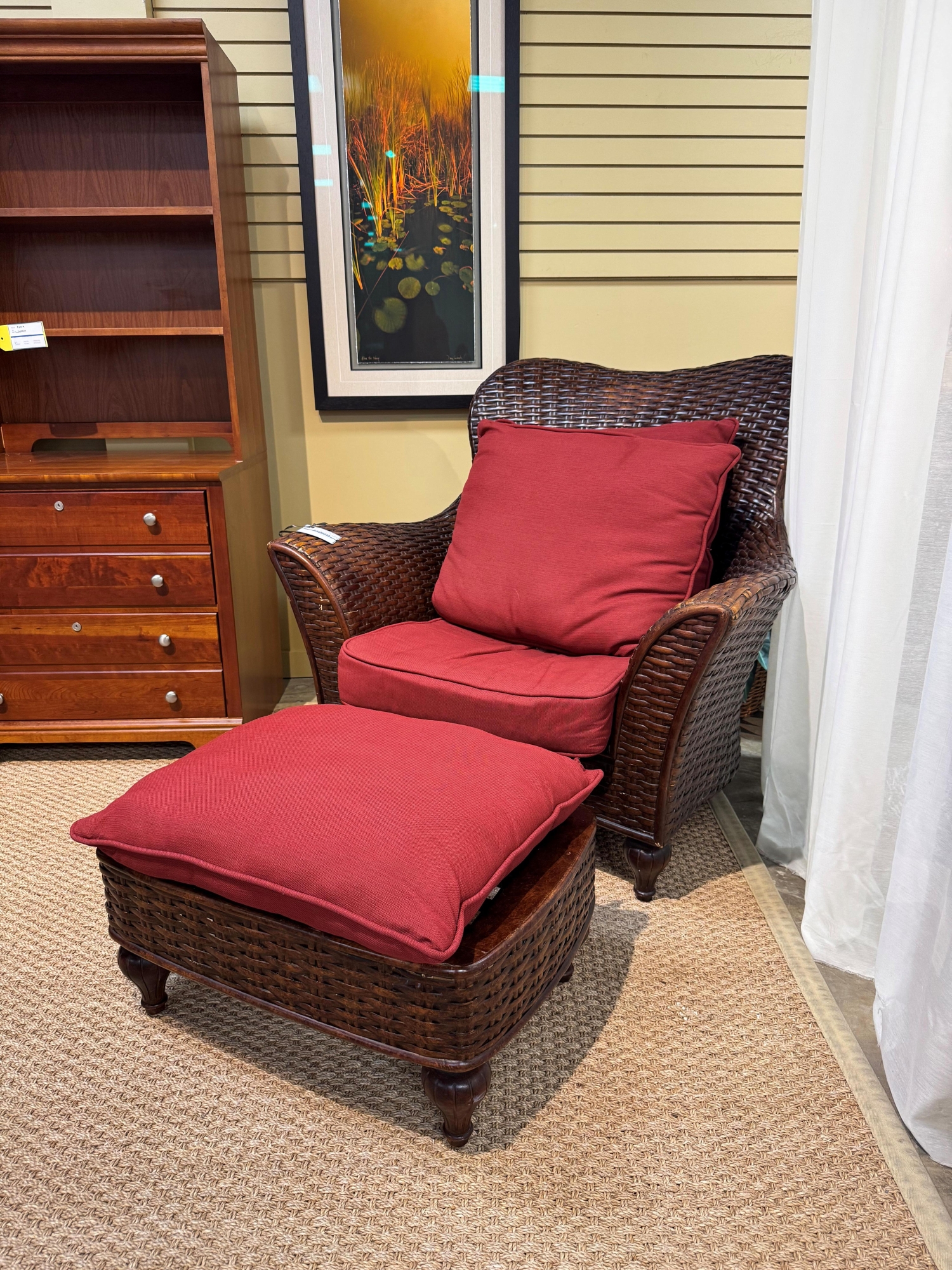 Pier 1 Woven Chair W/Ottoman at The Missing Piece